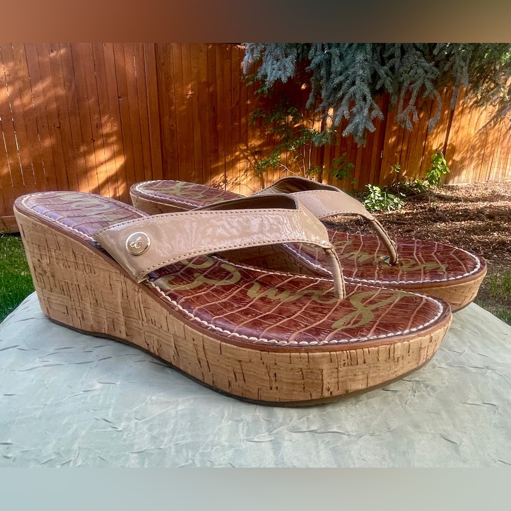 Sam Edelman Romy Nude Thong Toe Platform Cork Wedge S… - Gem